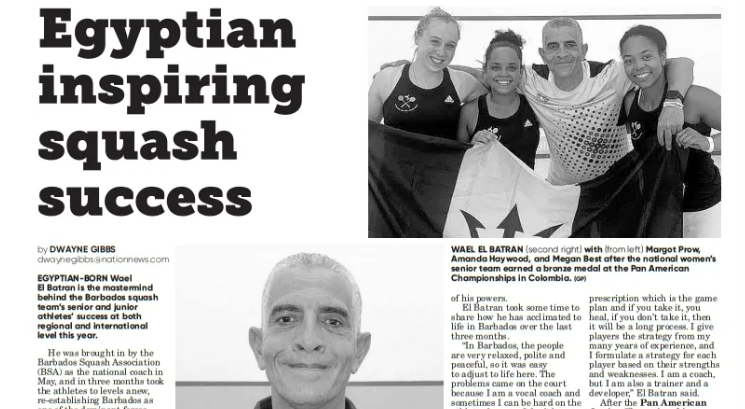 Egyptian Squash influences Barbados – SquashSite – all about Squash